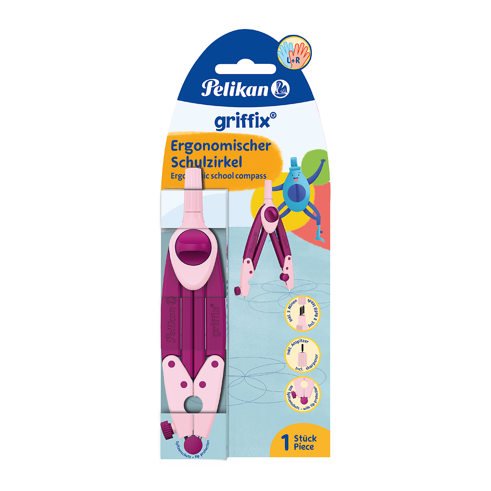 Pelikan Griffix Ergonomic Compass Pink - For Children